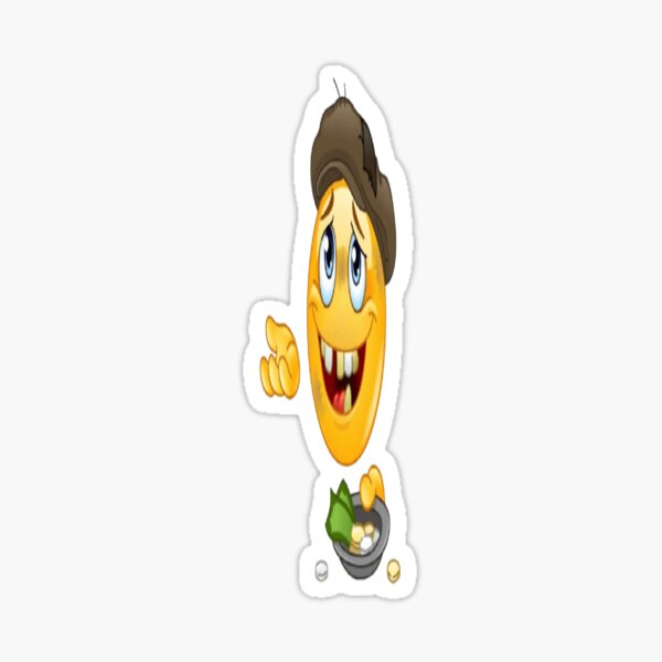 "Poor emoji begging" Sticker for Sale by MAHMOUR | Redbubble