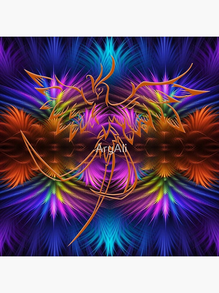 "Violet multicolored texture and a phoenix" Photographic Print by ...