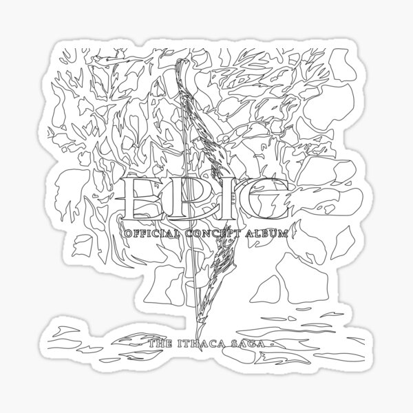 "Epic The Ithaca Saga Black Outline" Sticker for Sale by randomvlover ...