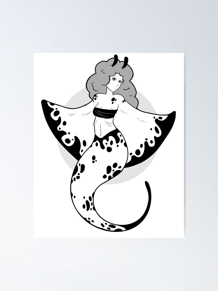 "Manta ray Mermaid" Poster by shannonmayart | Redbubble