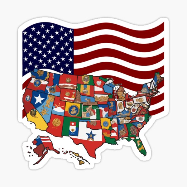 "The U.S. map" Sticker for Sale by houta | Redbubble