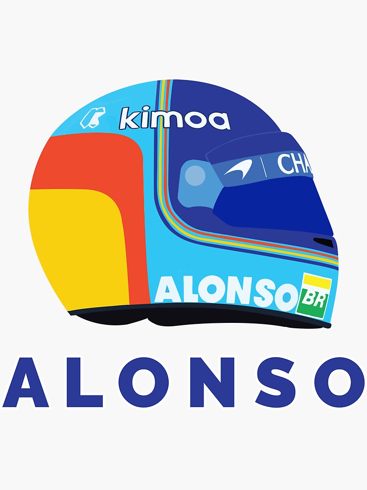 "Fernando Alonso 2018 Helmet (Blue Visor)" Sticker for Sale by SebCooke ...