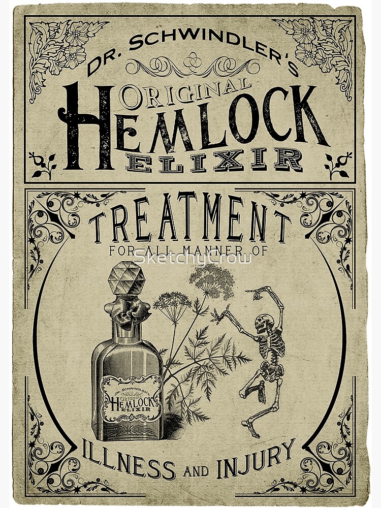 "Dr. Schwindler's Original Hemlock Elixir Vintage Label" Poster by ...