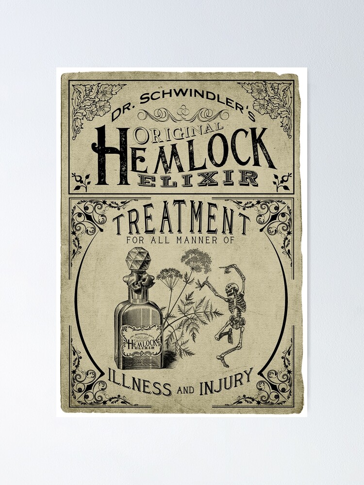 "Dr. Schwindler's Original Hemlock Elixir Vintage Label" Poster for ...