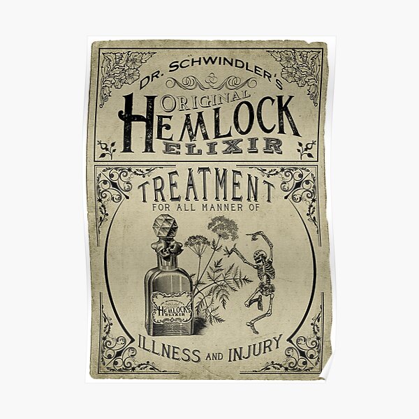 "Dr. Schwindler's Original Hemlock Elixir Vintage Label" Poster for ...