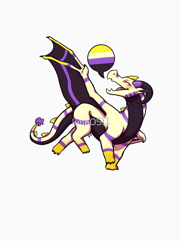 "Nonbinary Pride Flag Dragon (2nd Edition)" T-shirt by kmp0511 | Redbubble