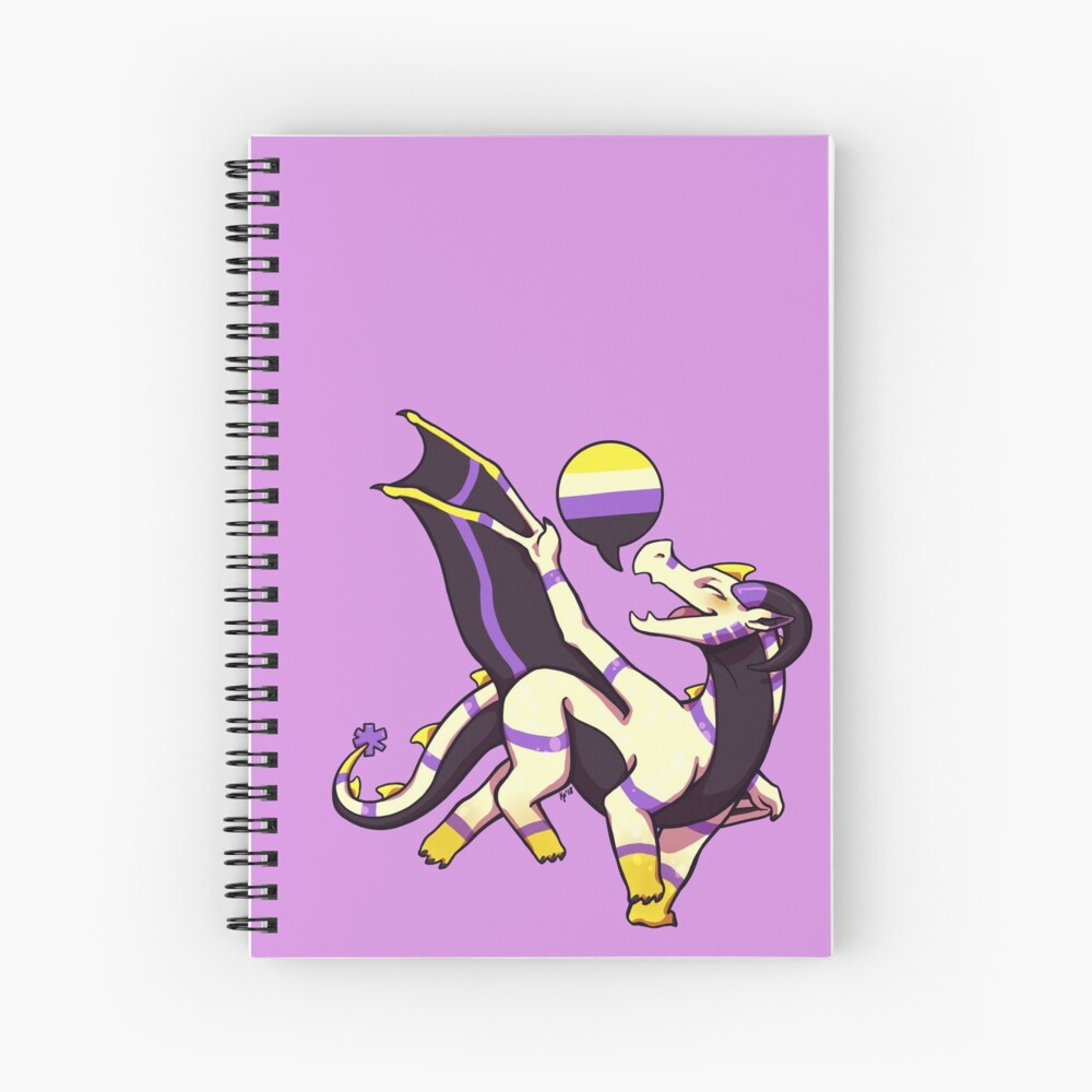 "Nonbinary Pride Flag Dragon (2nd Edition)" Spiral Notebook by kmp0511 | Redbubble