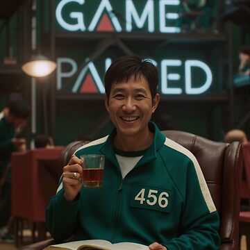 "Squid Game Player 456: Tea and Book Scene" Poster by ArtCreator2023 ...