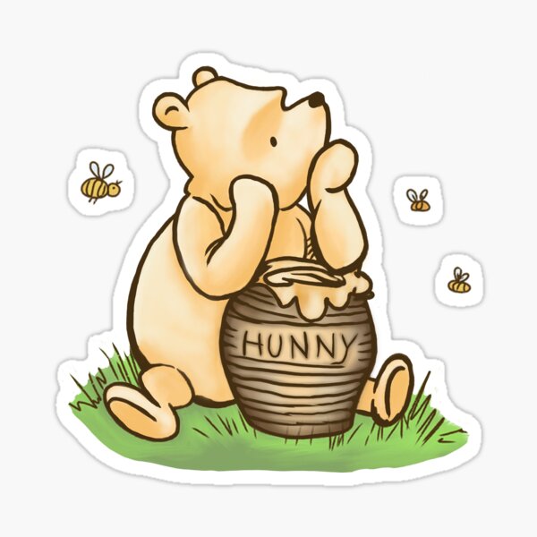 "Classic Winnie the Pooh" Sticker for Sale by savagecreations | Redbubble