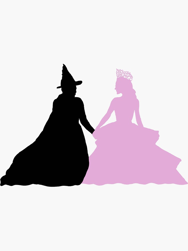 "Elphaba and Glinda silhouettes. Wicked inspired." Sticker for Sale by ...