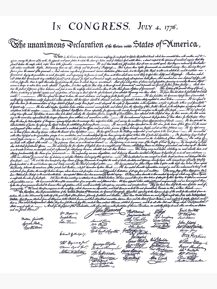 "1776 American Declaration of Independence" Framed Art Print for Sale ...