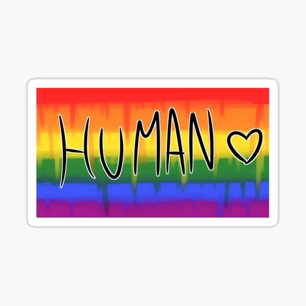 "Gay Pride HUMAN" Sticker for Sale by Sammy--Mu | Redbubble