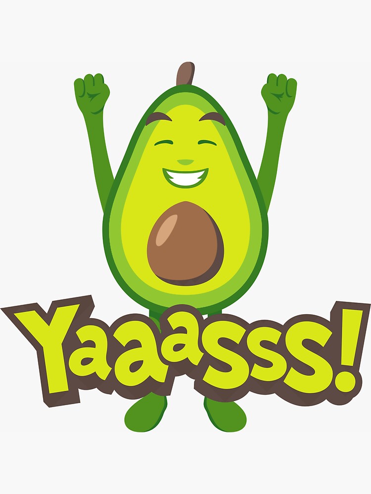 "JoyPixels™ Yaaasss Avocado Emoji" Sticker for Sale by joypixels ...