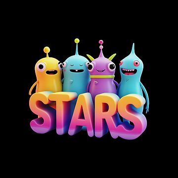 "Alien Friends with 3D Stars Text" Sticker for Sale by Tlion | Redbubble