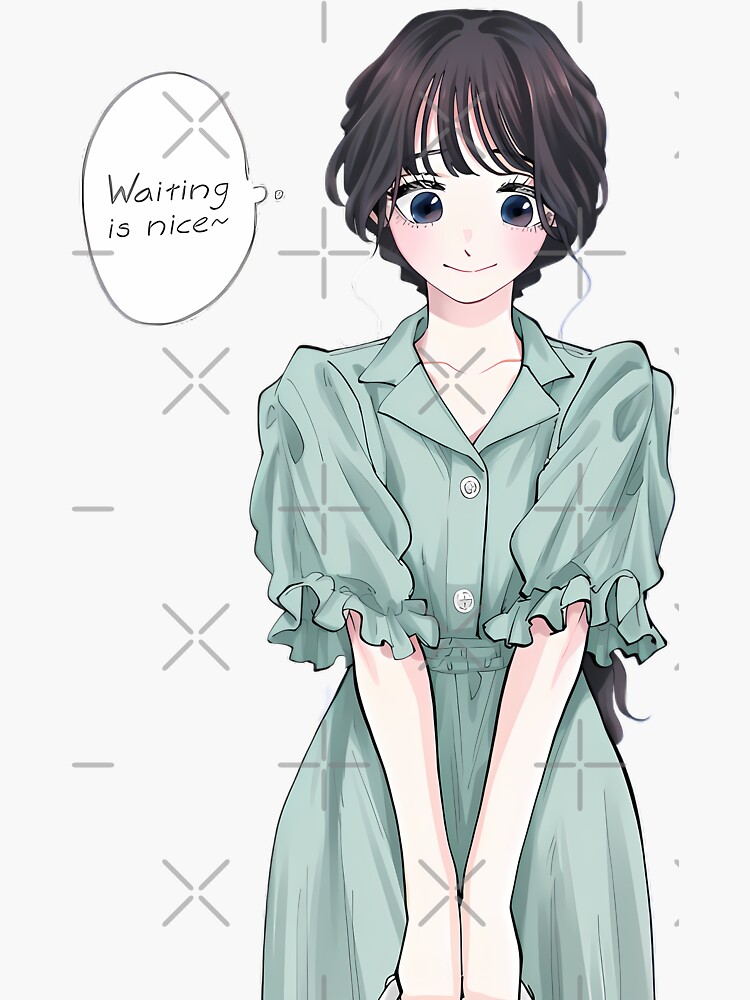 "Kaoruko Waguri waiting" Sticker for Sale by Anime-ascrocco | Redbubble