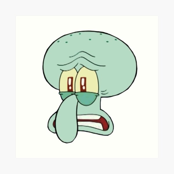"Sad Squidward Meme" Art Print for Sale by katikat | Redbubble