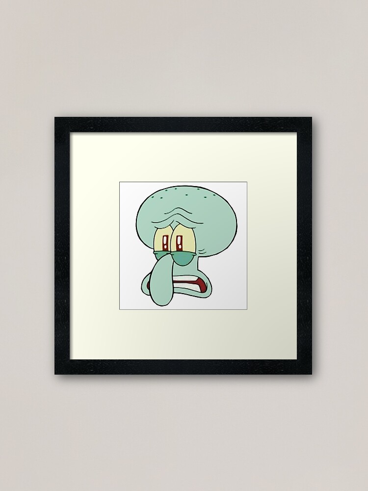 "Sad Squidward Meme" Framed Art Print for Sale by katikat | Redbubble