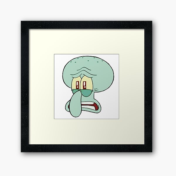 "Sad Squidward Meme" Framed Art Print for Sale by katikat | Redbubble