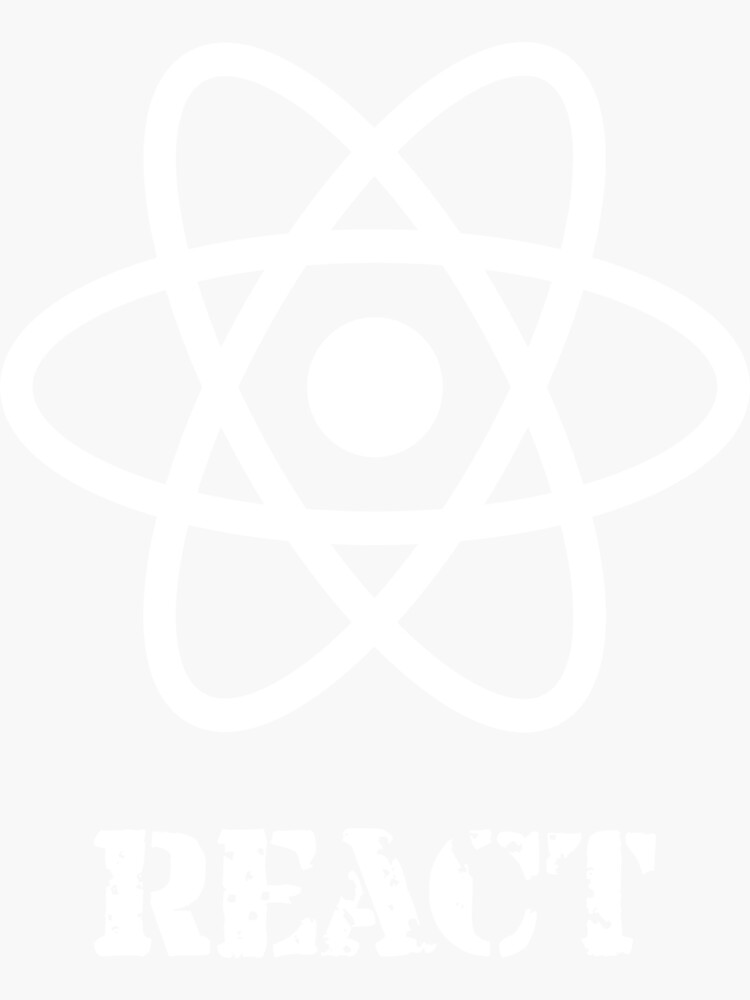 Pegatina «Sudadera ReactJS React.js Logo Blanco Word» de rainwater11 ...