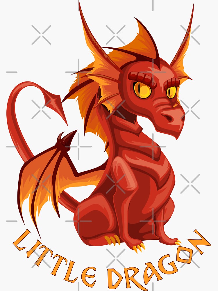 "Little Red Dragon " Sticker for Sale by WickedWizard | Redbubble