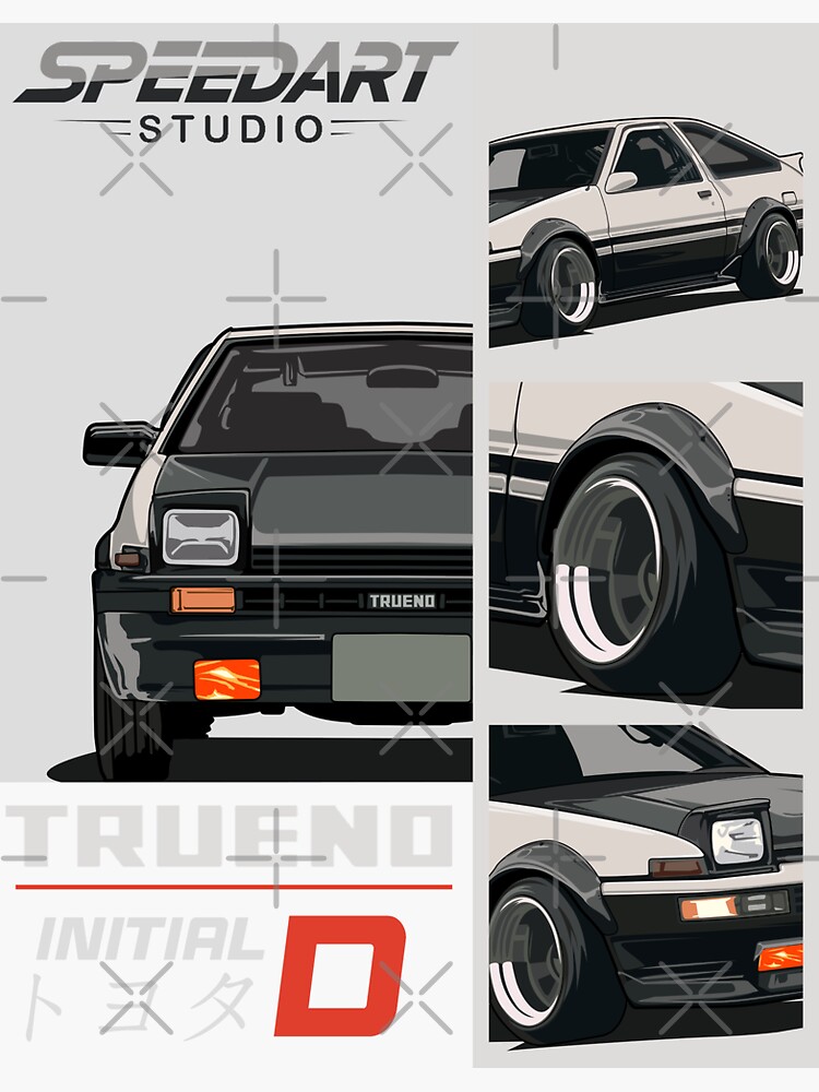 "Retro Sports Car - Trueno AE86 Art Design" Sticker for Sale by ...