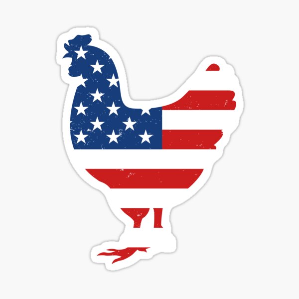 "Chicken American Flag" Sticker by teesaurus | Redbubble