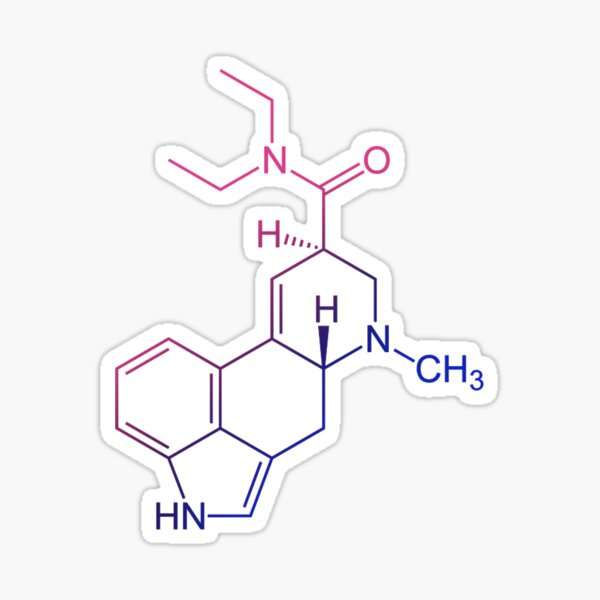 "LSD Lysergic acid diethylamide C20H25N3O" Sticker for Sale by Zeeph ...