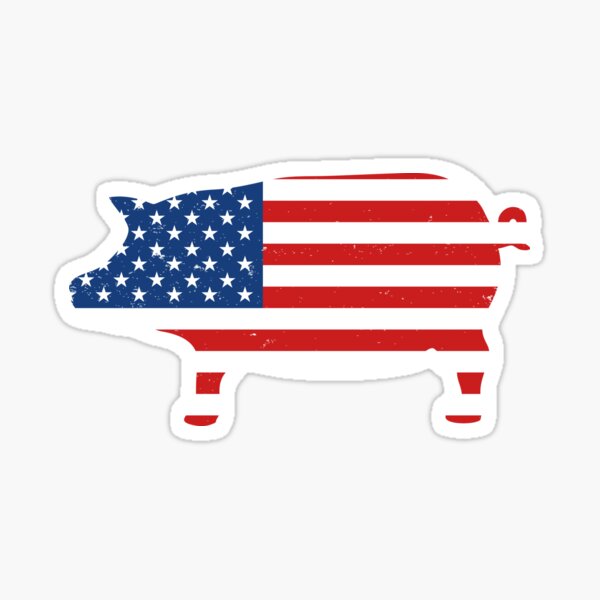 "Pig American Flag" Sticker by teesaurus | Redbubble
