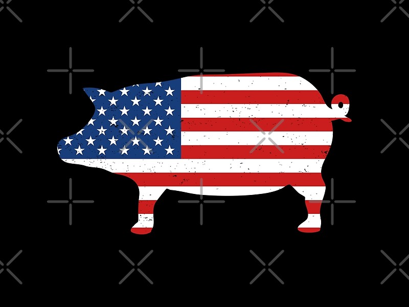 "Pig American Flag" by teesaurus | Redbubble