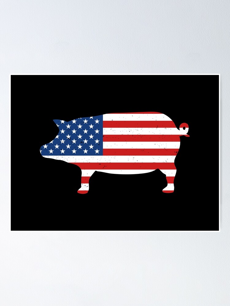 "Pig American Flag" Poster for Sale by teesaurus | Redbubble