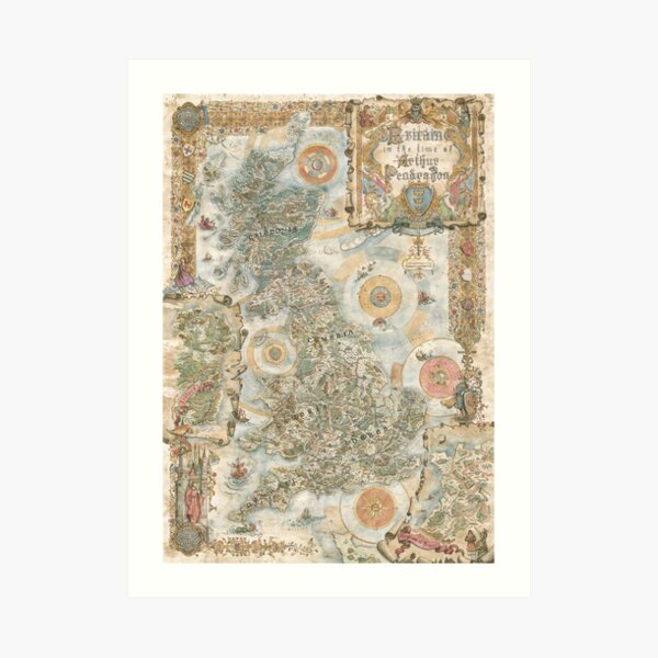 "Pendragon 6th Edition Map by Francesca Baerald" Art Print for Sale by ...