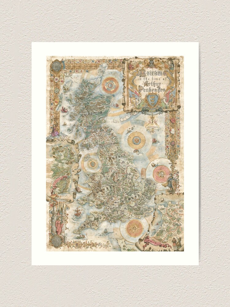 "Pendragon 6th Edition Map by Francesca Baerald" Art Print for Sale by ...