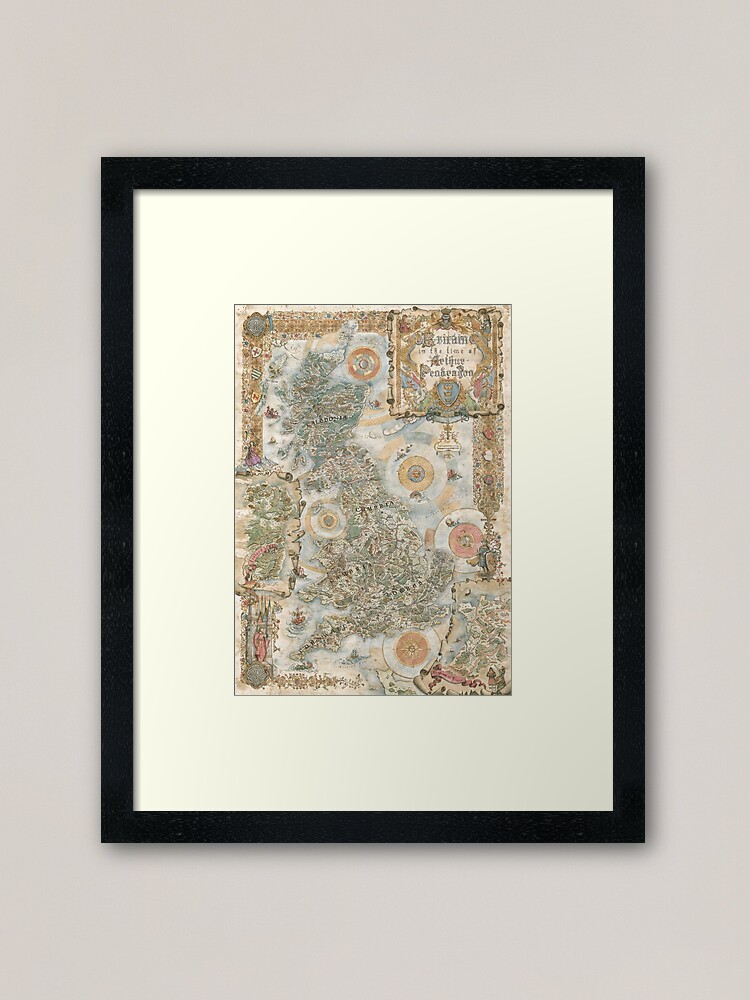 "Pendragon 6th Edition Map by Francesca Baerald" Framed Art Print for ...