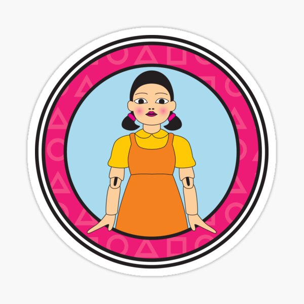 "Squid Game Doll Young-hee - Red Light / Green Light" Sticker for Sale ...