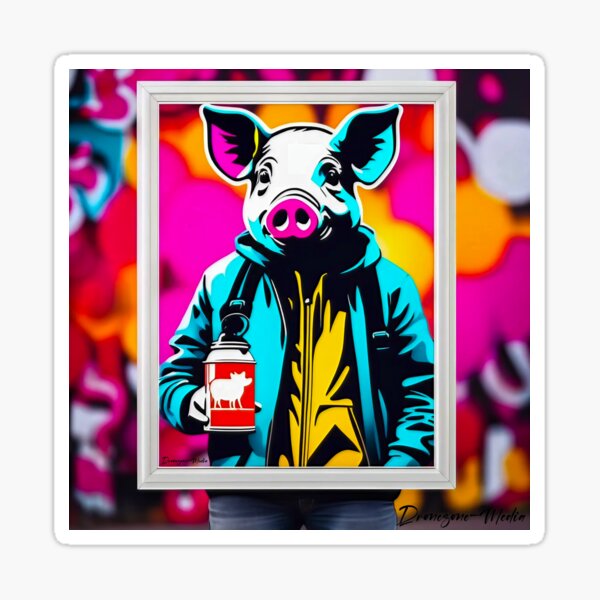 "Urban graffiti street art Pig" Sticker for Sale by Darren Barker ...