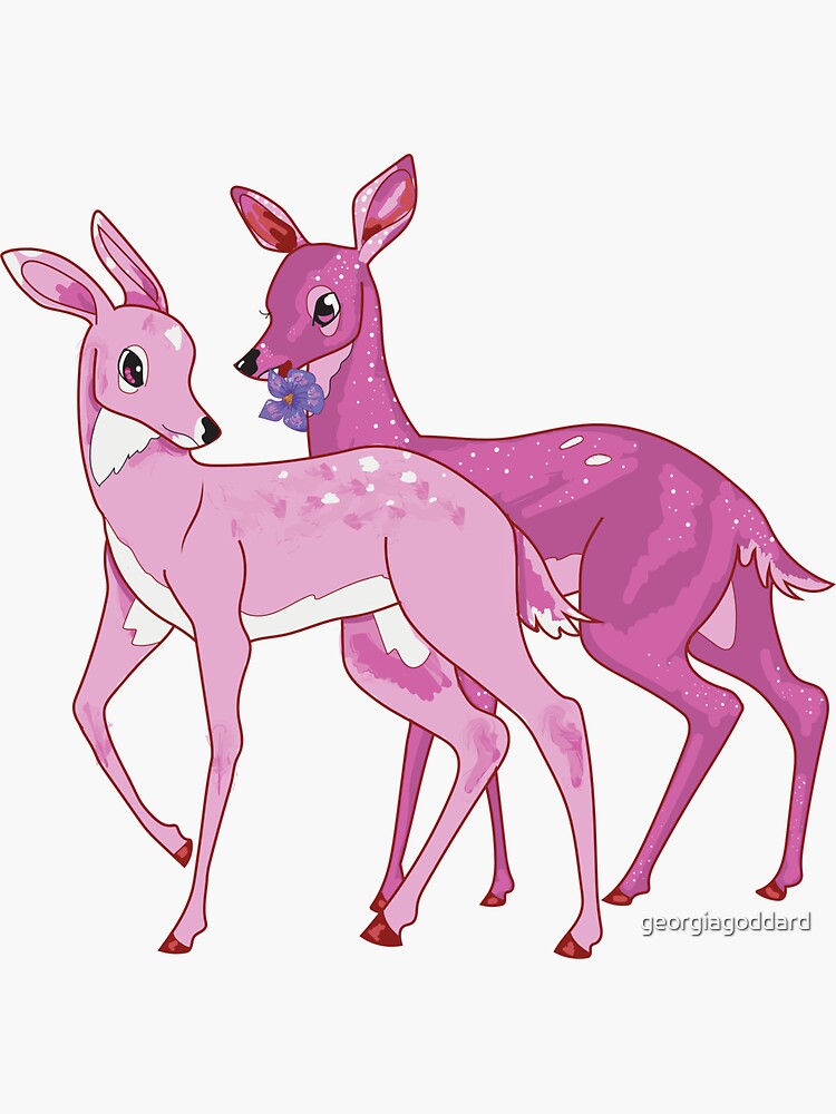 "Lesbian Deer Couple (Bambi Lesbians)" Sticker for Sale by ...