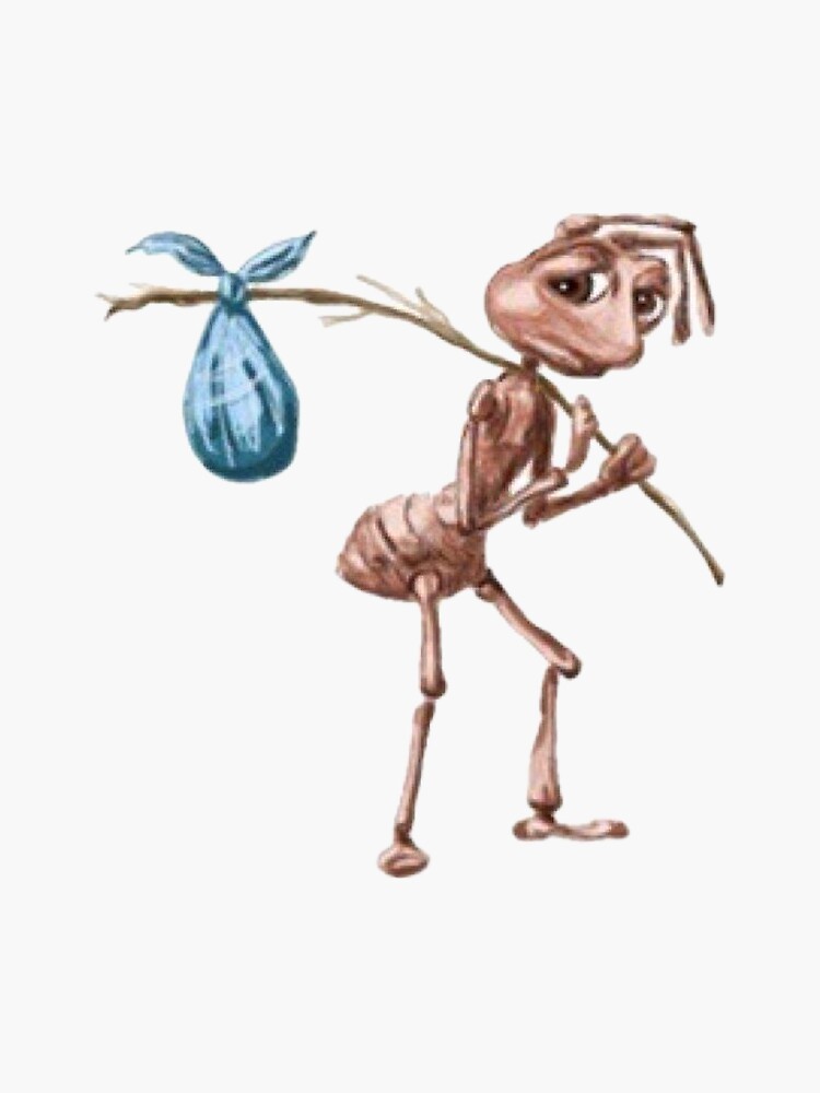 "Sad ant with bindle (homeless Ant)" Sticker for Sale by silverwolf946 ...