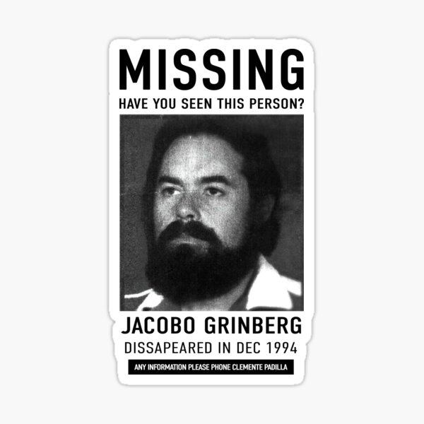 "Jacobo Grinberg Missing Sign" Sticker by afterapio | Redbubble