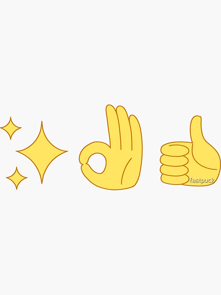 "sparkle OK hand thumbs up" Sticker for Sale by fastpuck | Redbubble