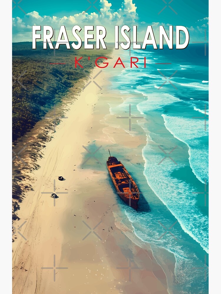 "Fraser Island K'gari Australia Travel Art Vintage" Poster for Sale by ...