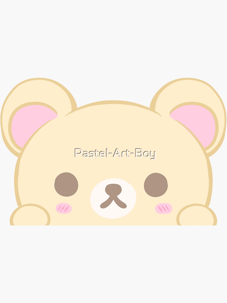 "Korilakkuma peeker sticker" Sticker for Sale by Pastel-Art-Boy | Redbubble