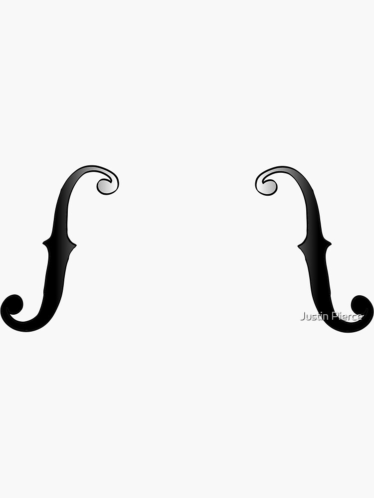 "Black to White Gradient Double F-Hole Art Print - Modern Musical Decor ...