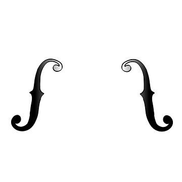 "Black to White Gradient Double F-Hole Art Print - Modern Musical Decor ...