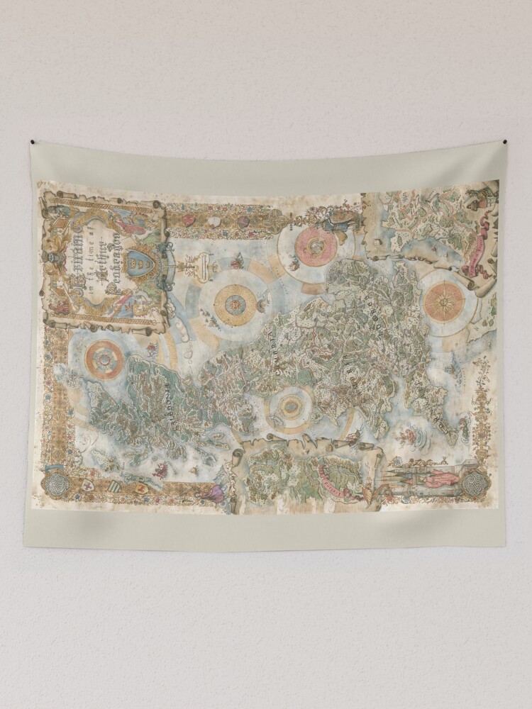 "Pendragon 6th Edition Map by Francesca Baerald" Tapestry for Sale by ...