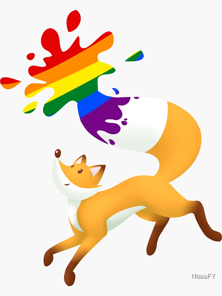 "Gay Pride Fox" Sticker for Sale by NissaFY | Redbubble