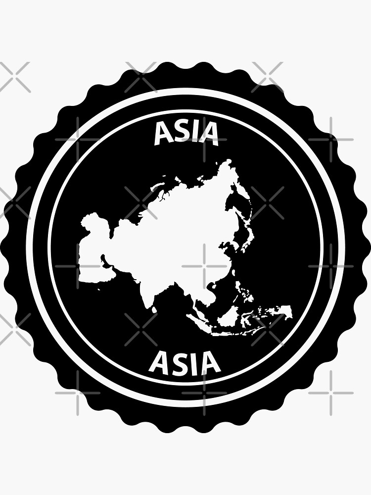 "Asia rubber stamp" Sticker by Danler | Redbubble
