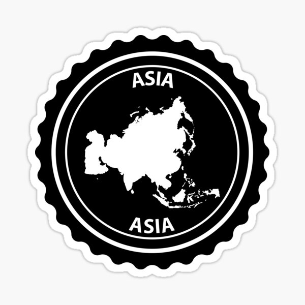 "Asia rubber stamp" Sticker by Danler | Redbubble