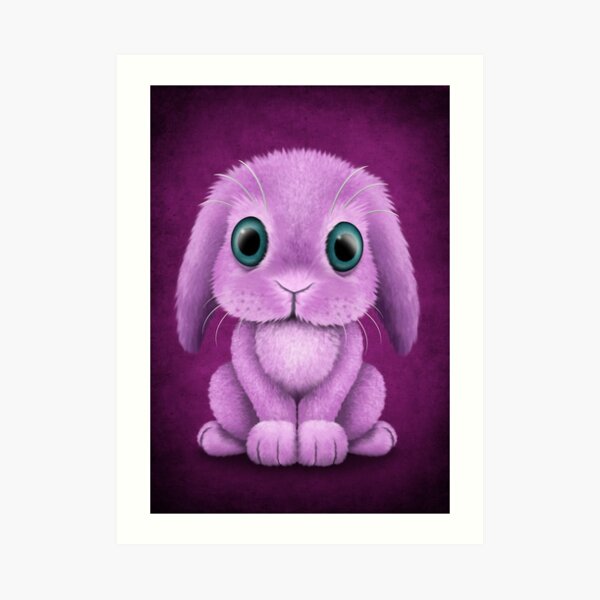 "Cute Purple Baby Bunny Rabbit " Art Print for Sale by JeffBartels ...