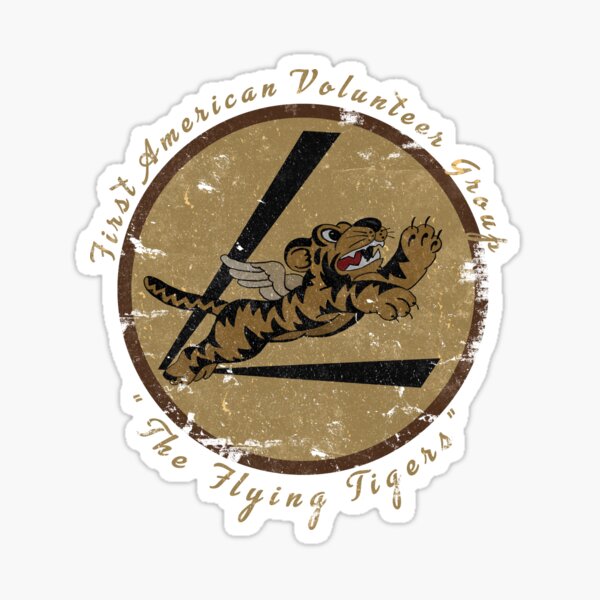"Flying Tigers Squadron WWII "Leather Patch" Design" Sticker for Sale ...