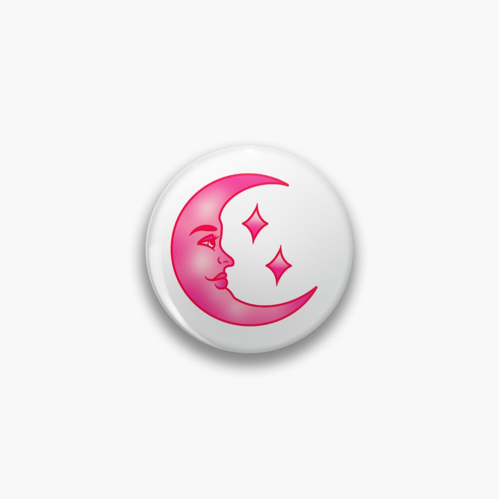 "Pink Moon Face" Sticker for Sale by tyranicorntat | Redbubble
